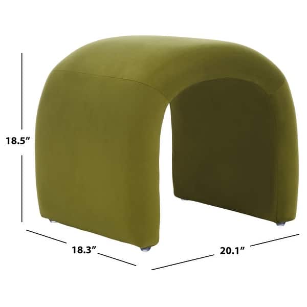 SAFAVIEH Kibo Curved Waterfall Velvet Ottoman. - Bed Bath & Beyond ...