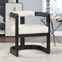 Best Master Furniture Gerard Wired Wood Faux Leather Cream Dining Chair ...