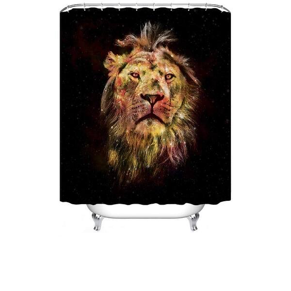 Black & Gold Lion Shower Curtain - Bed Bath & Beyond - 23033947