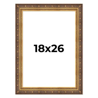 18x26 Frame Vintage Gold Solid Wood Picture Frame | 2.5 Inch Moulding ...