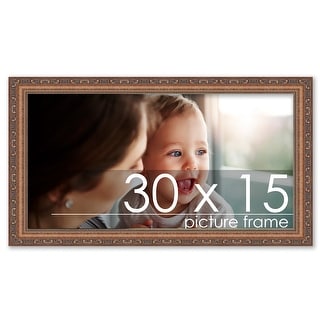 30x15 Traditional Antique Gold Complete Wood Picture Frame with UV ...