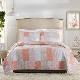 Jessica Simpson Floral Garden 3-Piece Microfiber Quilt Set - Bed Bath ...