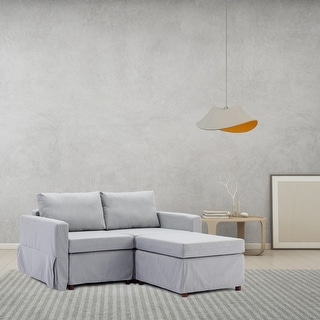 Livingroom L-Shape Module Sectional Sofa Linen Fabric Couch with ...