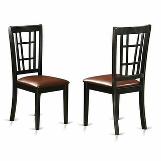 Set of 2 39" Faux Leather Dining Chairs Black - 20x39 - Bed Bath ...