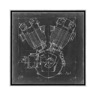 iCanvas "Motorcycle Engine Blueprint III" by Ethan Harper Framed - Bed ...