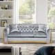Velvet Luxury Chesterfield Sofa Set, 84 Inches Tufted 3 Seat Couch with ...