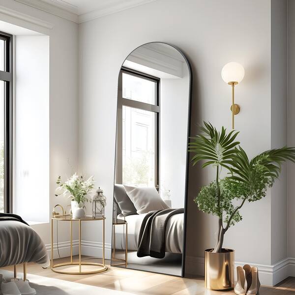 Nonfriable Arched Wood Mirror Wall Mirror Dressing Mirror With Stand ...