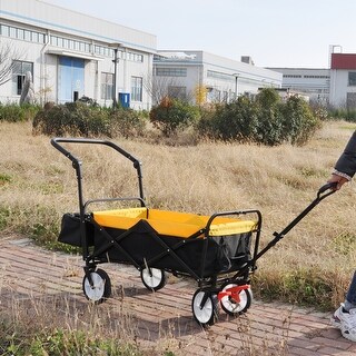 Heavy Duty Folding Garden Portable Hand Cart, Drink Holder, Adjustable ...