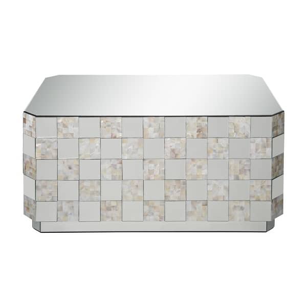 Acme Nasa COFFEE TABLE Mirrored & Mother of Pearl Finish - On Sale ...