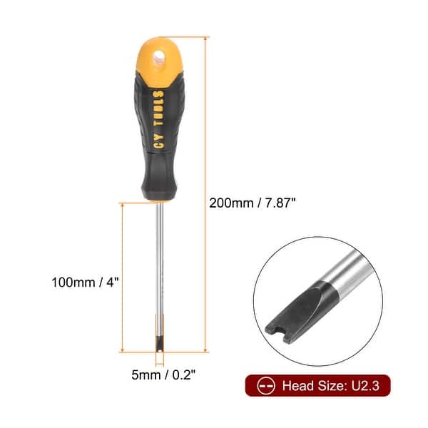 standard flat head screwdriver size