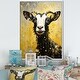 Designart "Popart Yellow Goat Portrait I" Animals Goat Framed Wall Art ...