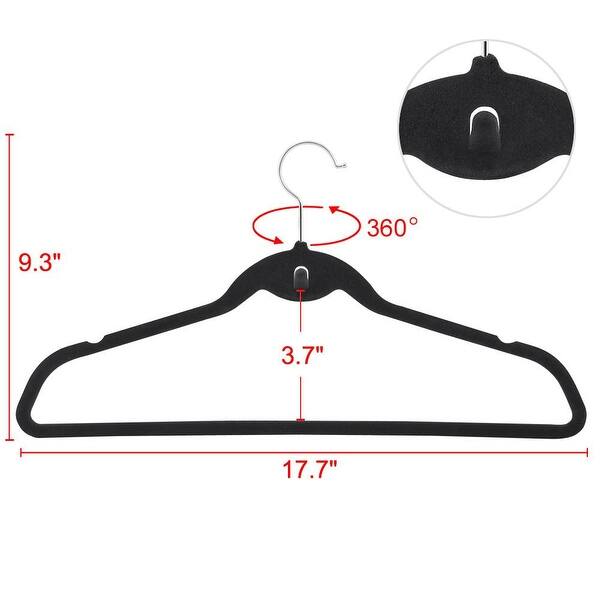 Yaheetech Velvet Flocked Hangers with Cascade Hook (100 Pack) - Bed ...