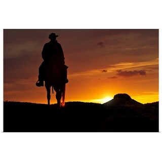 "Cowboy rides into the sunset" Poster Print - Multi - Bed Bath & Beyond ...