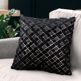Checker Embroidered Pillow with Sequins - Bed Bath & Beyond - 43432957