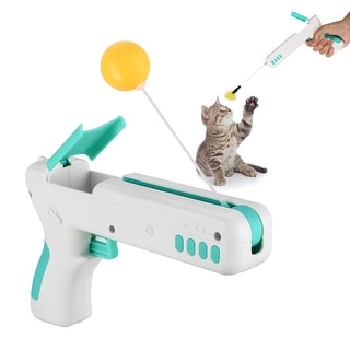 Blue Interactive Cat Toy Gun Cat Stick Toy with Ball & Feather - 7.4x1 ...