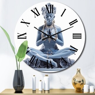 Designart "Blue Yogini Elegant Grace Elevating Spirit" Yoga Oversized ...