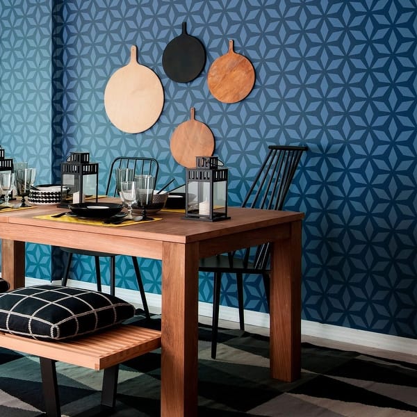 royal blue patterned wallpaper