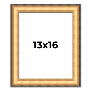 13x16 Frame Gold Plein Aire Solid Wood Picture Frame Width 2 Inches ...