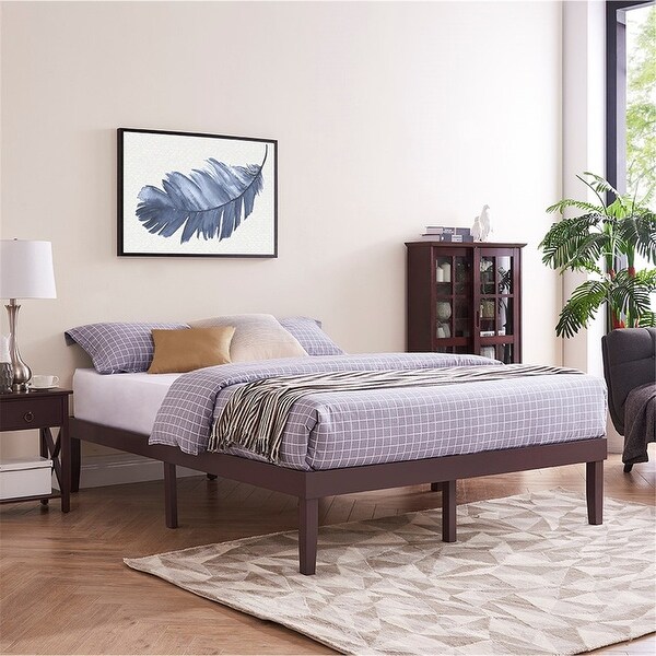 14 Inch Solid Pine Wood Platform Bed Frame No Squeak Bed Frame with Wooden Slats No Box Spring Needed On Sale Bed Bath Beyond 37191353