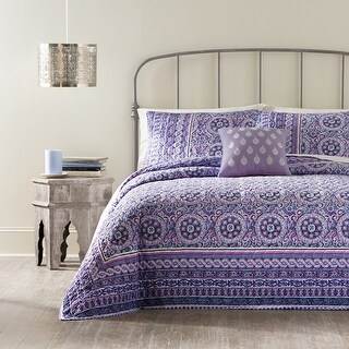 Jessica Simpson Mosaic Border Cotton Quilt - Bed Bath & Beyond - 37217490