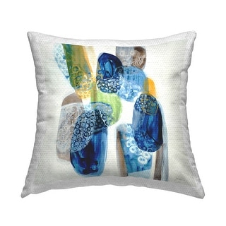 Stupell Busy Blue Abstract Stones Printed Outdoor Throw Pillow Design ...