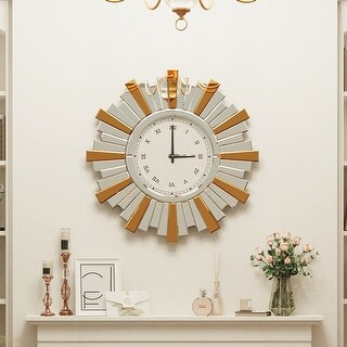 Ancient Greece Style Large Wall Clock Sunburst Mirrored Wall Decor - 23 ...