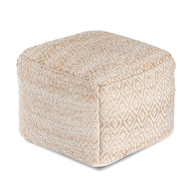 Jani 20-inch Ottoman Pouf - Handcrafted Handmade Ottoman for Seating ...