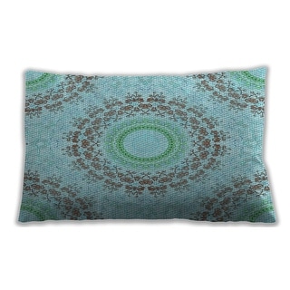 Ahgly Company Patterned Indoor-Outdoor Tron Blue Lumbar Throw Pillow ...