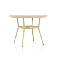 Furniture of America Ariel Natural Tone 40-inch Metal Round Patio ...