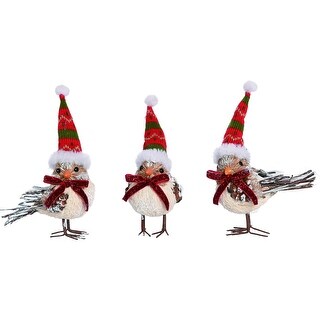 Transpac Foam 7 in. Multicolor Christmas Natural Bird Decor Set of 3 ...
