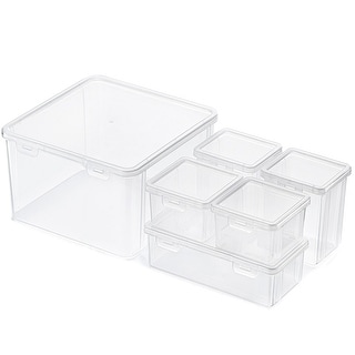 Sorbus Hardware Storage Stackable Container Set with Built in Lids for ...