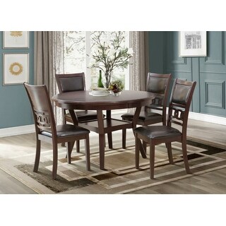 Dining Set Ebony Mindy Wood 47" Round 5PC Set - Bed Bath & Beyond ...