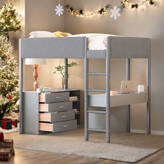 Multifunctional Design Full Size Loft bed with Convertible Desk - Bed ...