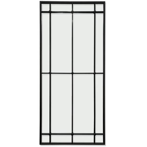 Traditional Rectangle Windowpane Black Powder Coat Mirror - Bed Bath ...