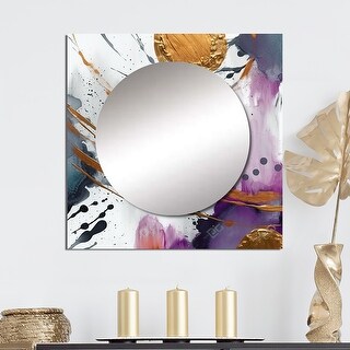 Designart "Bold Circles And Marble Fusion V" Abstract Marble Wall ...