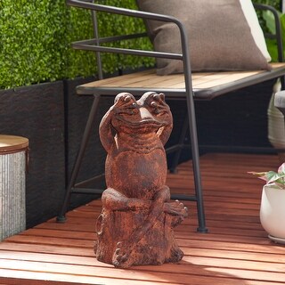 Rust Magnesium Oxide Rustic Garden Sculpture Frogs 18 x 9 x 8 - Bed ...