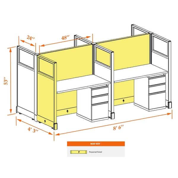 Cubicle Workstations 53H 4pack Cluster Powered - Bed Bath & Beyond ...