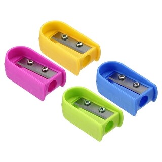 2Pcs Plastic Manual Single Hole Pencil Sharpener, Red Yellow Green Blue ...