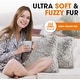 Cheer Collection Super Soft Shaggy Long Hair Throw Pillows Set of 2 ...