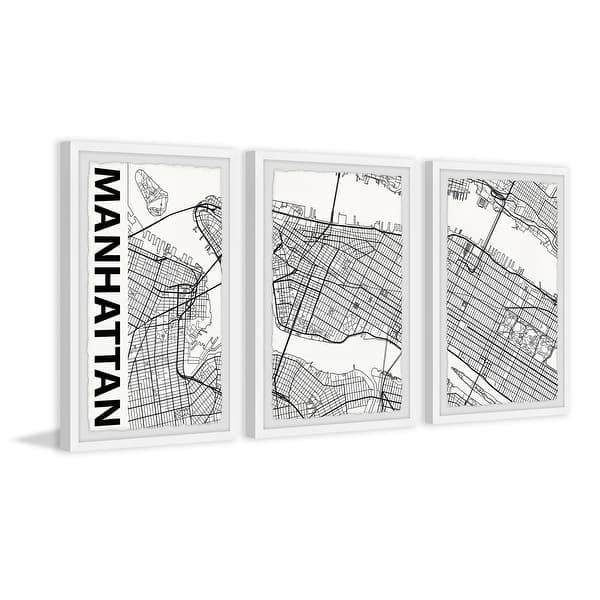 Manhattan Outline Triptych - Bed Bath & Beyond - 33983707