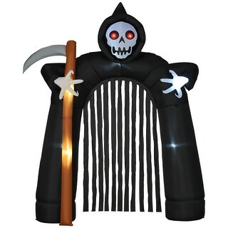 HOMCOM 9.5ft Halloween Inflatables, Grim Reaper Archway, Giant Outdoor ...