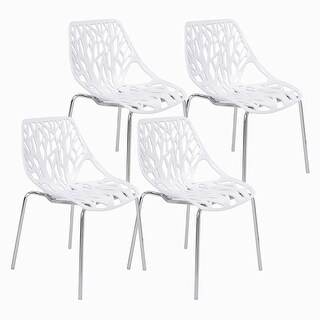 White Plastic Dining Chair With Metal Legs, 4 pc / Set - Bed Bath ...