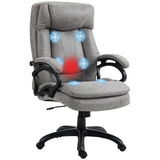 PU Leather Vibration Massage Office Chair Heated Reclining Computer ...