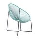Indoor Outdoor Lounge Chair with Pear Shape Woven Seat, Blue - Bed Bath ...