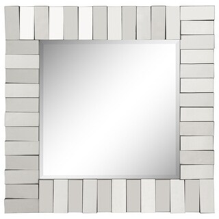 Tanwen 32 x 32 Inch Layered Panel Wall Mirror Silver - Bed Bath ...