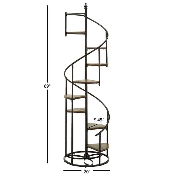 Kendra Black Finish Metal Spiral Staircase Display Shelf by iNSPIRE Q ...