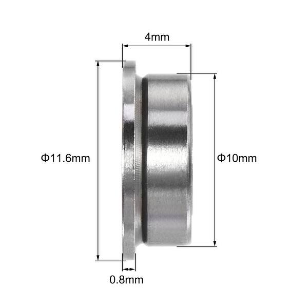 MF105ZZ Flange Ball Bearing 5x10x4mm Double Shielded Chrome Steel ...