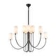 10-Light Modern Large Round Sputnik Chandelier Cluster Cylinder Fabric ...