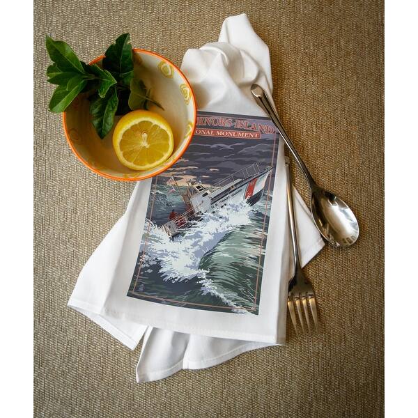 NY Governors Island Coast Guard Boat - LP Artwork (100% Cotton Towel ...