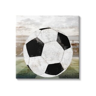 Stupell Rustic Soccer Ball Field Canvas Wall Art Design by Kim Allen ...